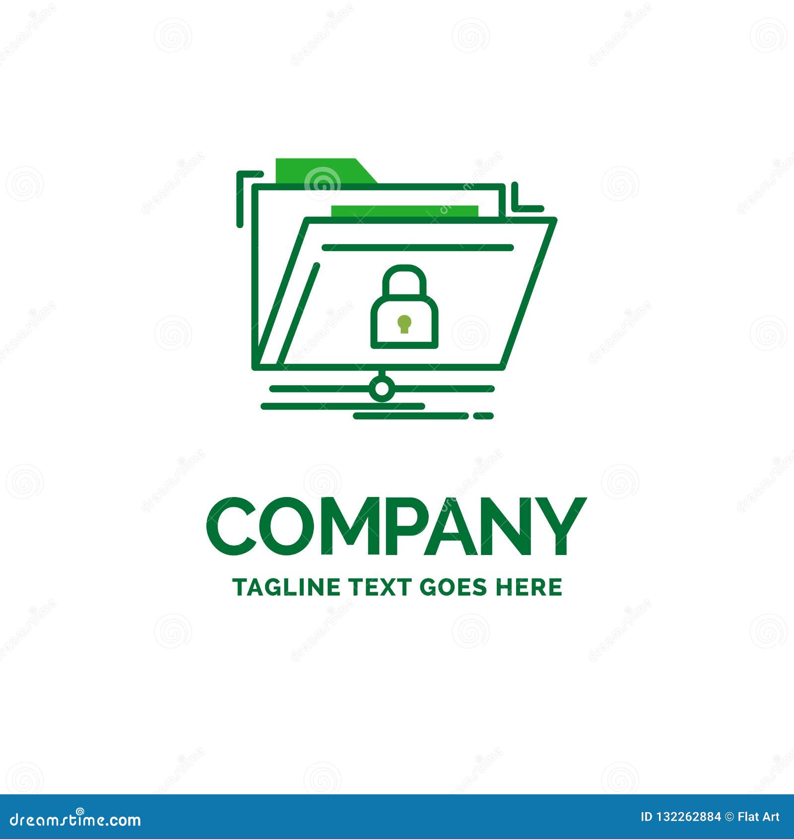 Encryption, Files, Folder, Network, Secure Flat Business Logo Te Stock ...