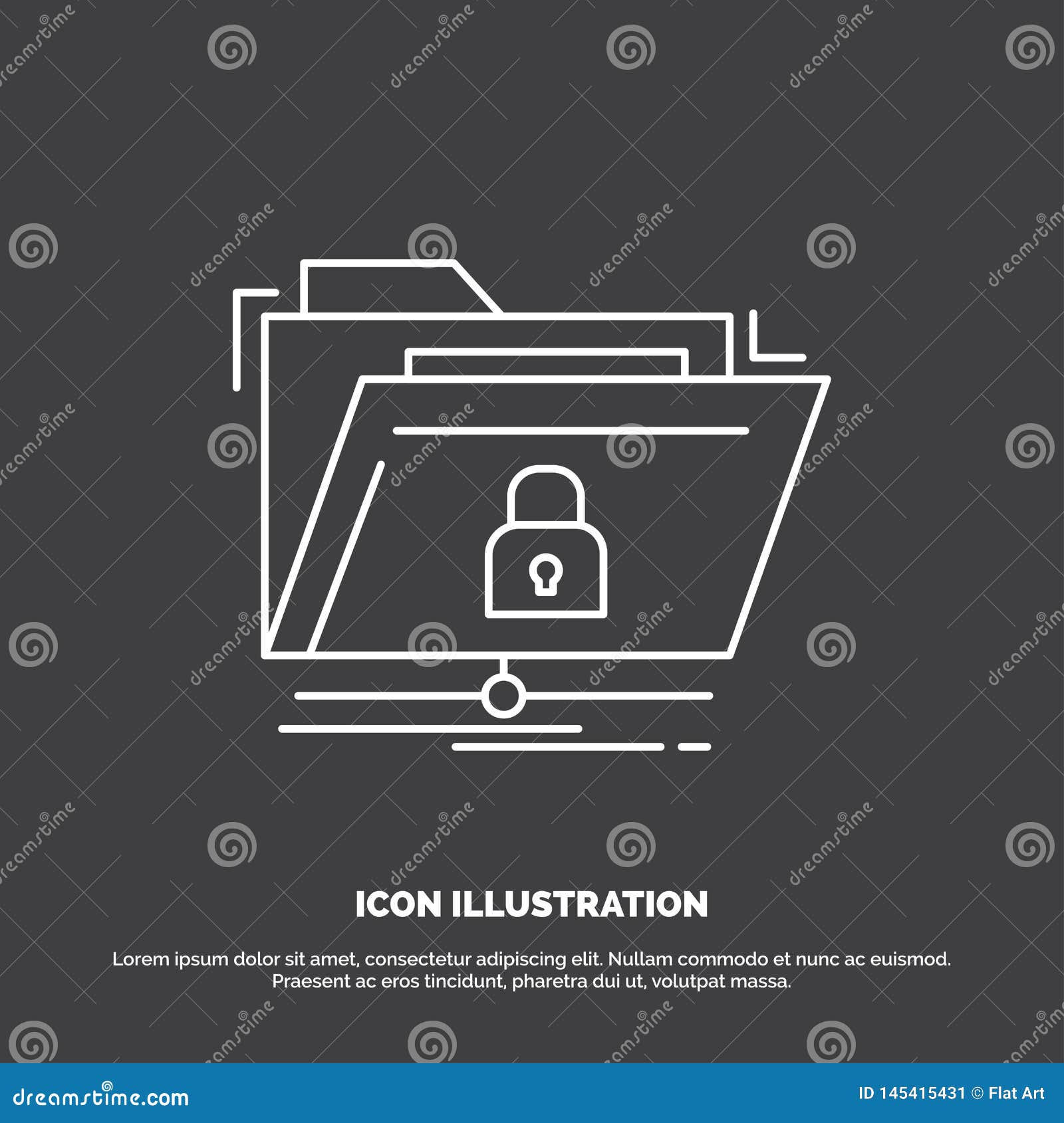 Encryption Files Folder Network Secure Icon Line Vector Symbol For Ui And Ux Website Or