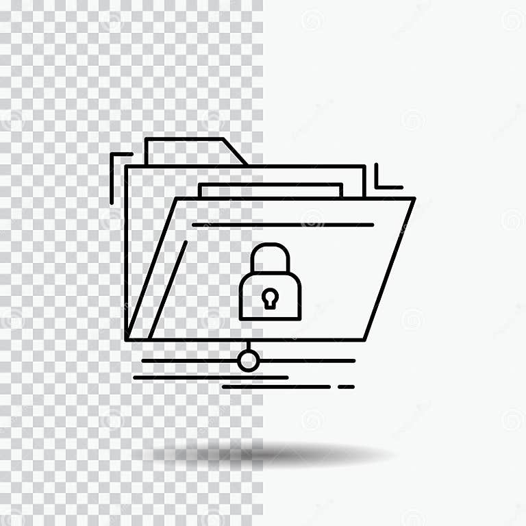 Encryption, Files, Folder, Network, Secure Line Icon on Transparent ...