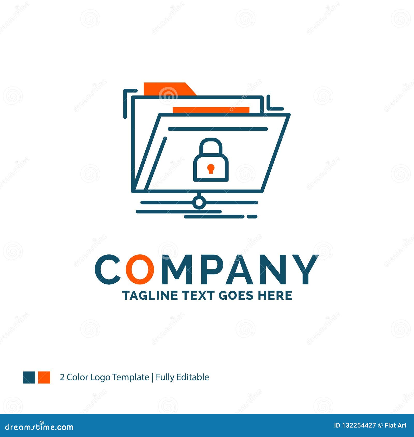 Encryption, Files, Folder, Network, Secure Logo Design. Blue and Stock ...