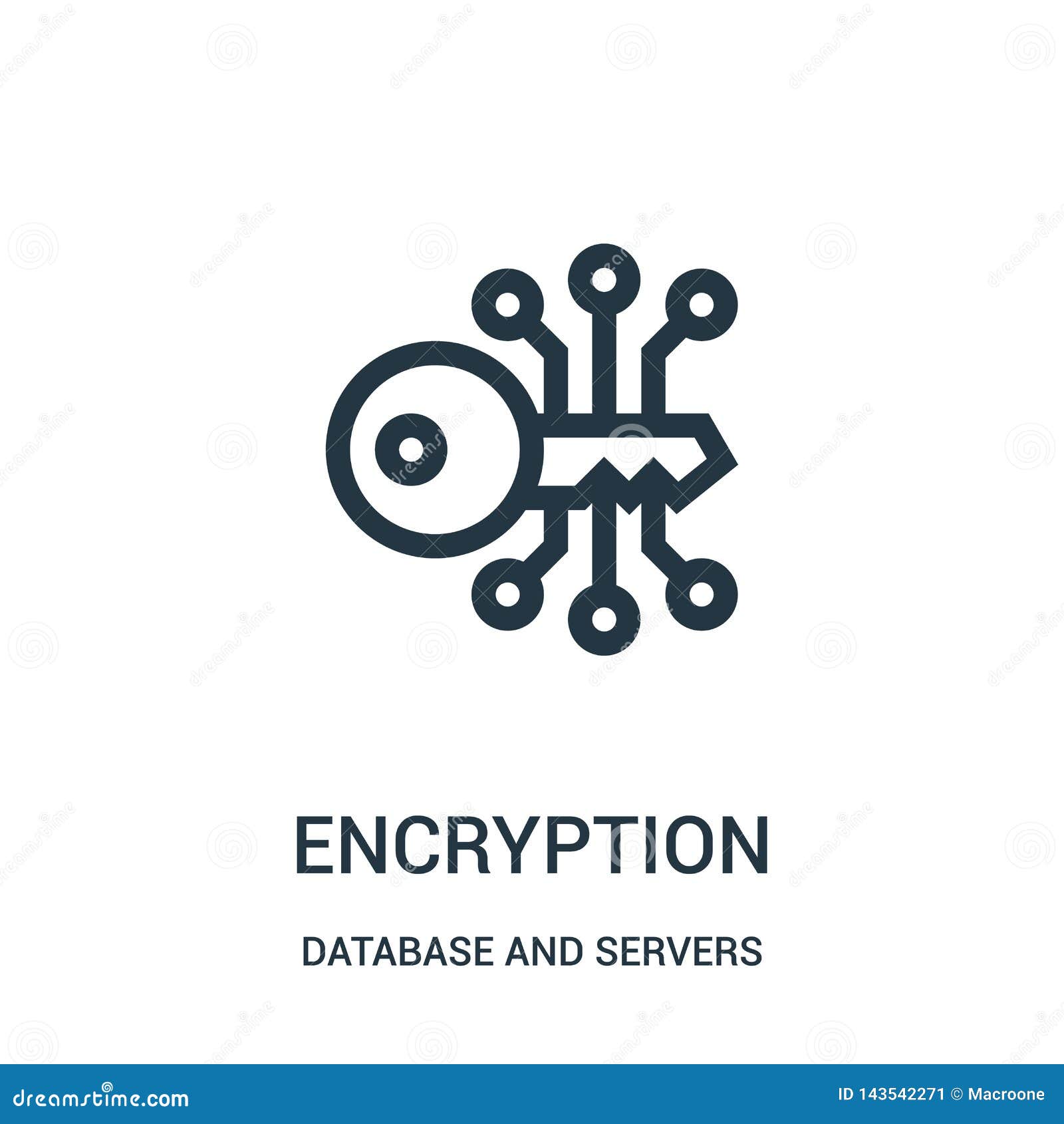 Encryption Icon Vector From Database And Servers Collection Thin Line Encryption Outline Icon