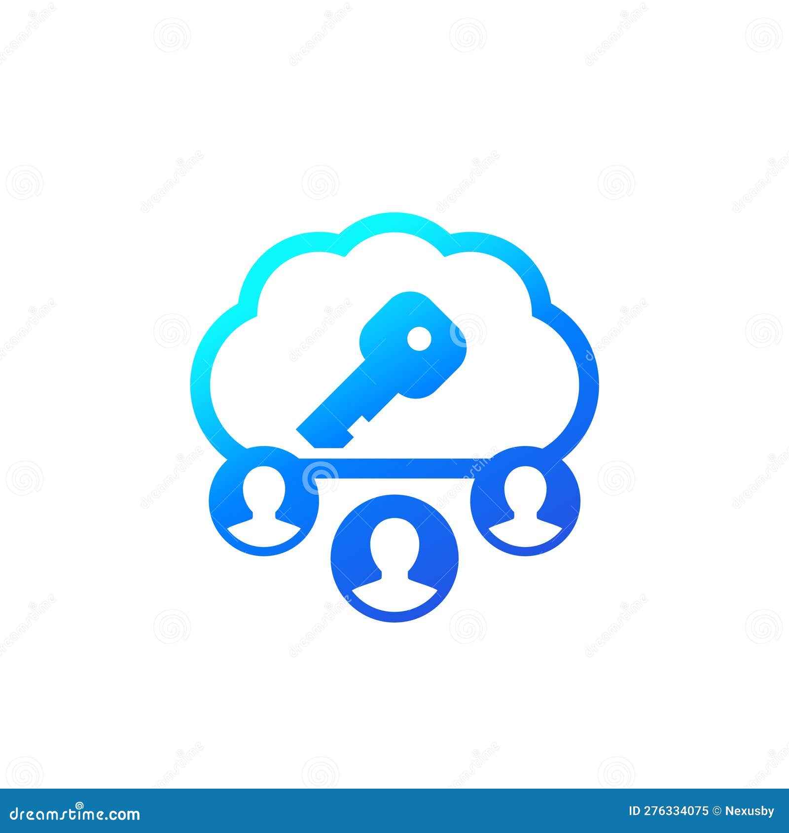 Encryption of Personal Data in Cloud Icon on White Stock Vector ...