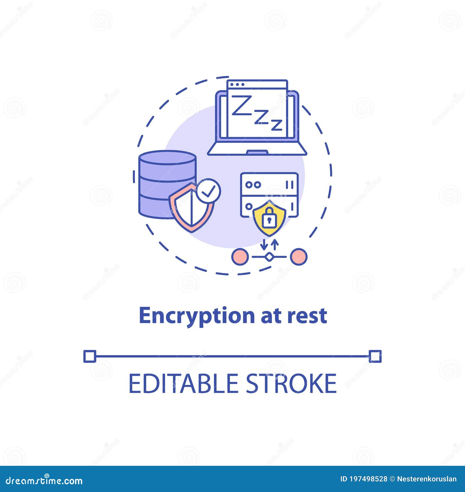 Encryption at Rest Concept Icon Stock Vector - Illustration of ...