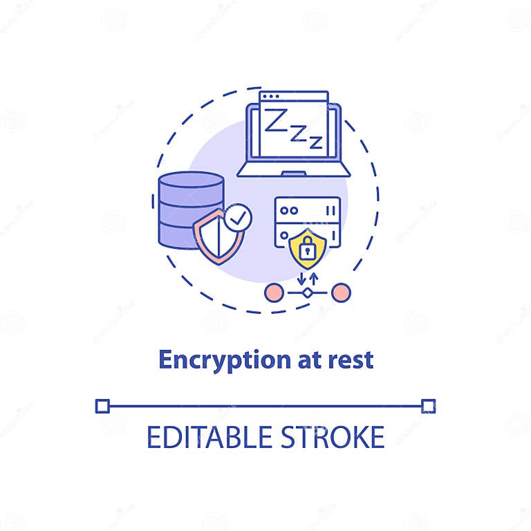 Encryption at Rest Concept Icon Stock Vector - Illustration of ...