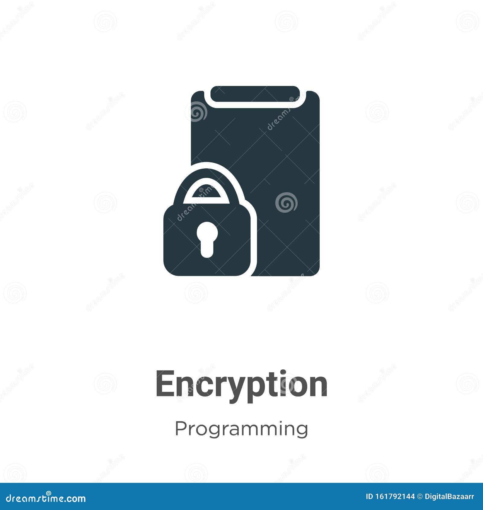 Encryption Vector Icon on White Background. Flat Vector Encryption Icon ...