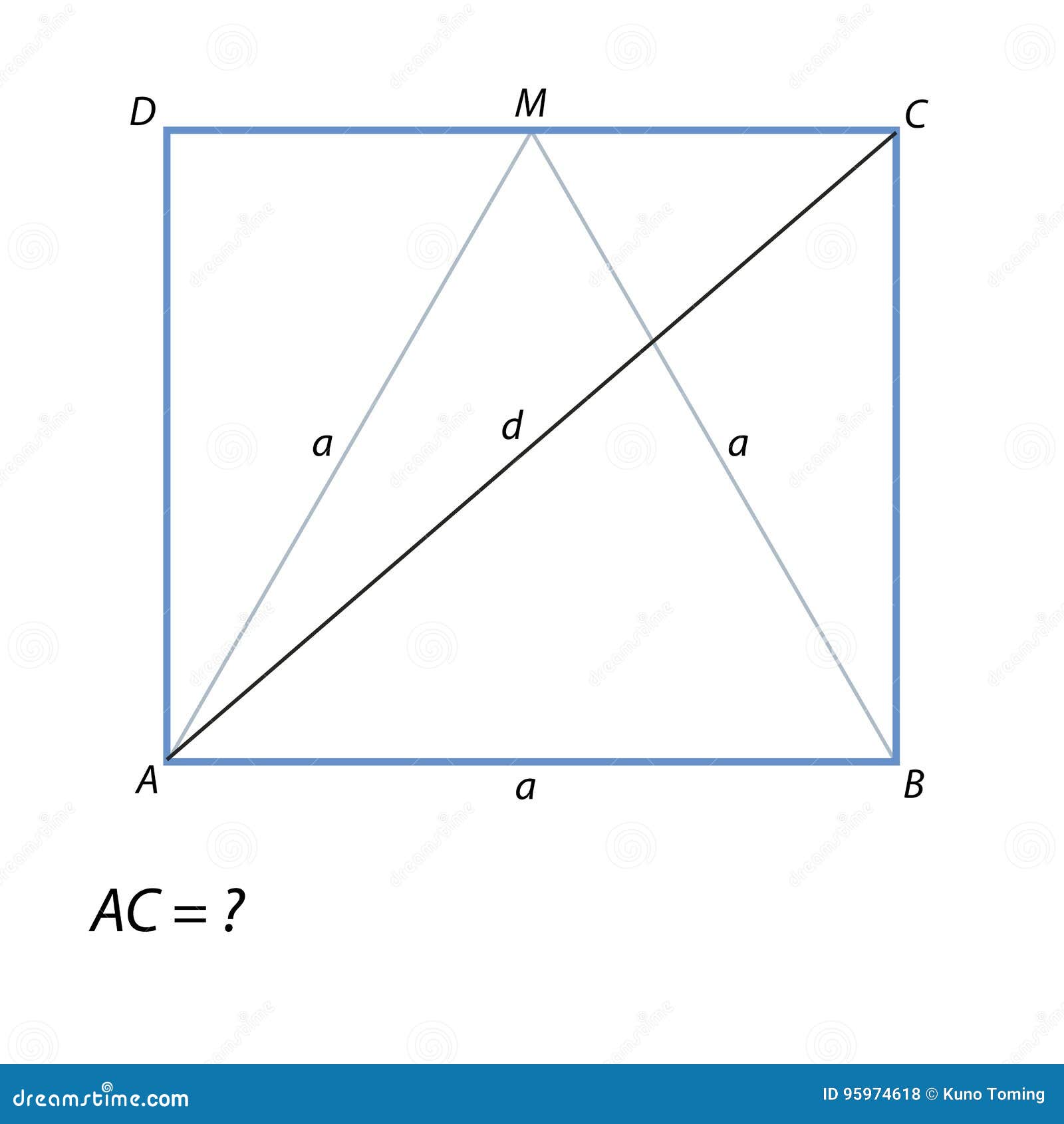 Encuentre Un Rectángulo Diagonal ABCD Stock de ilustración ...