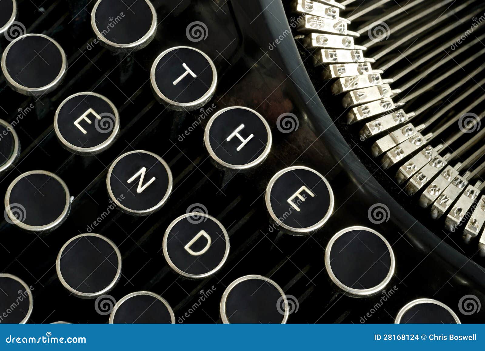 The End Spelled on Vintage Typewriter Keys Stock Photo - Image of ...