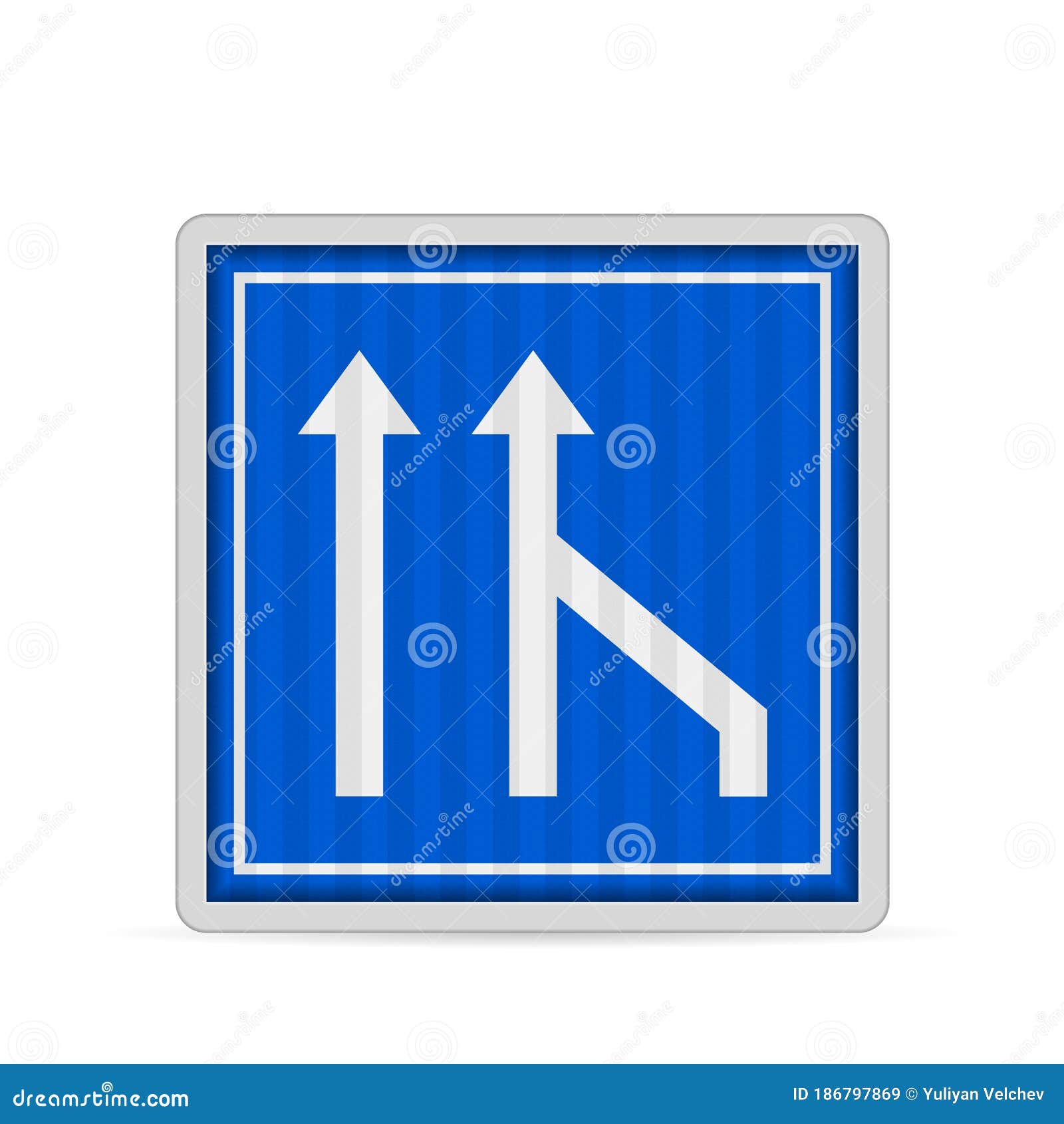 End of Additional Lane Road Sign Stock Vector - Illustration of road ...