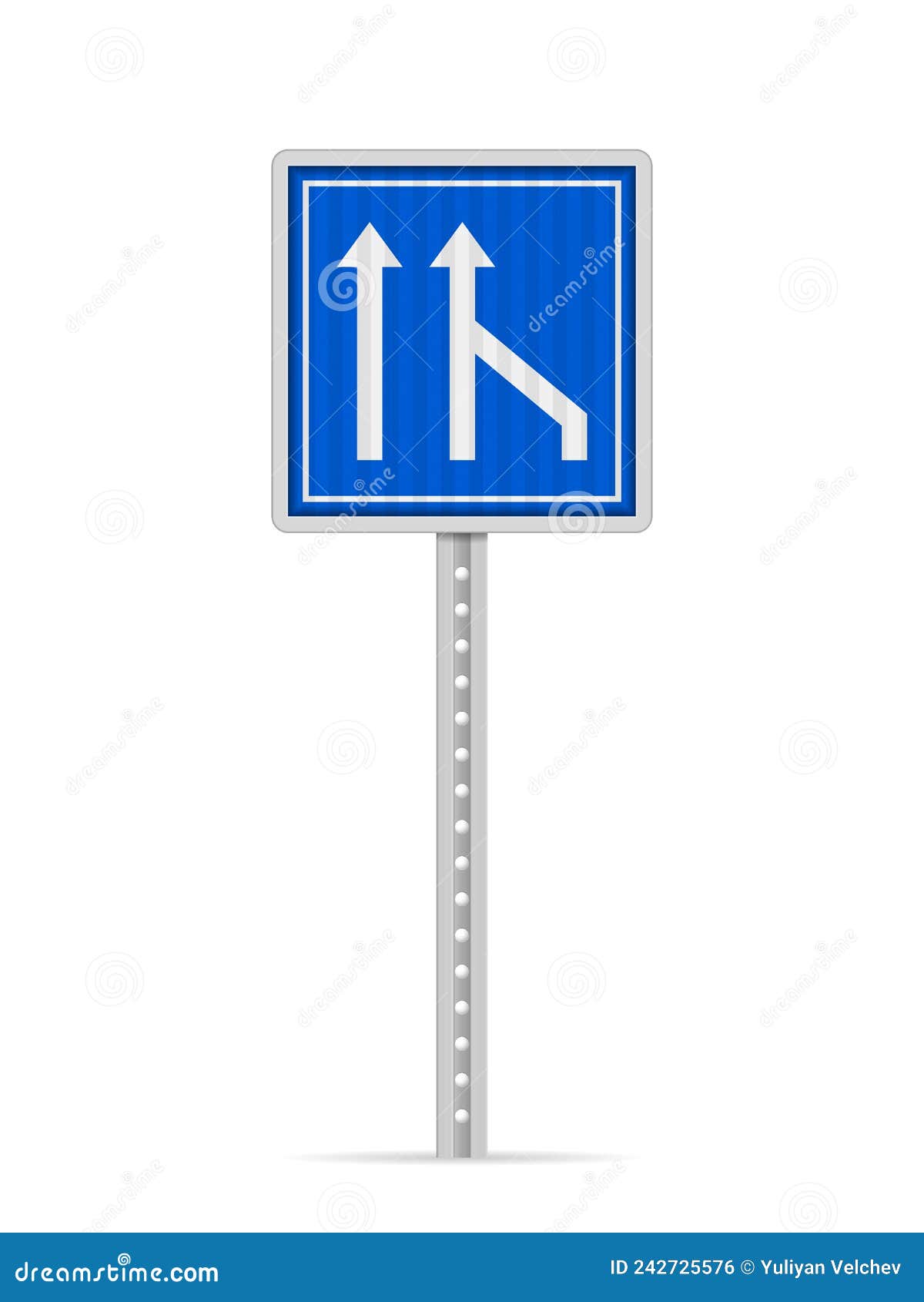 End of Additional Lane Road Sign Stock Vector - Illustration of street ...