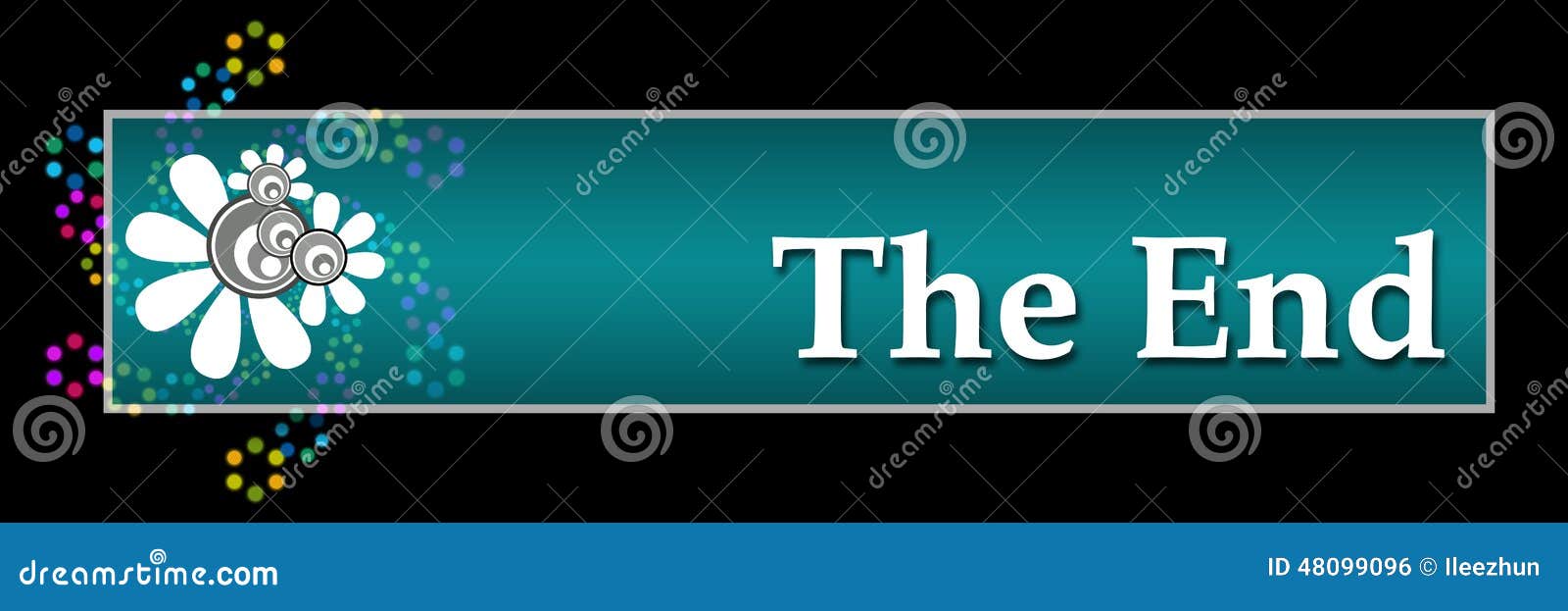 The End Black Colorful Elements Banner Stock Illustration ...