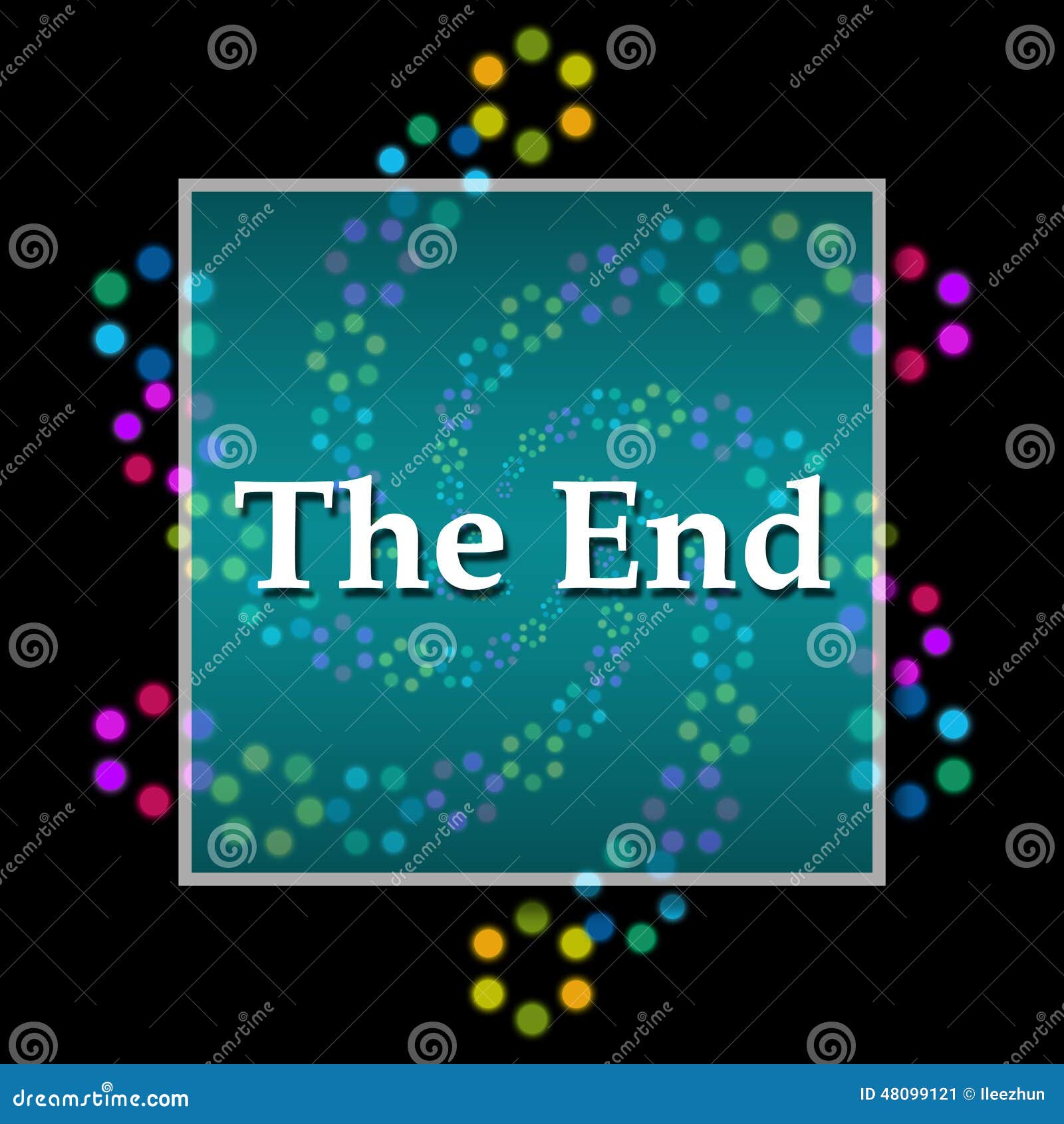 The End Black Colorful Elements Square Stock Illustration ...