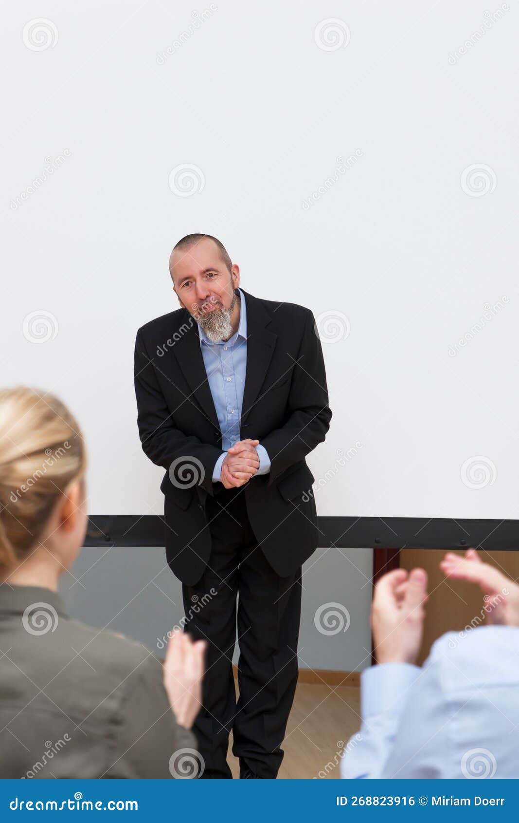 End of a Business Seminar, Man Gets Applause Stock Photo - Image of ...