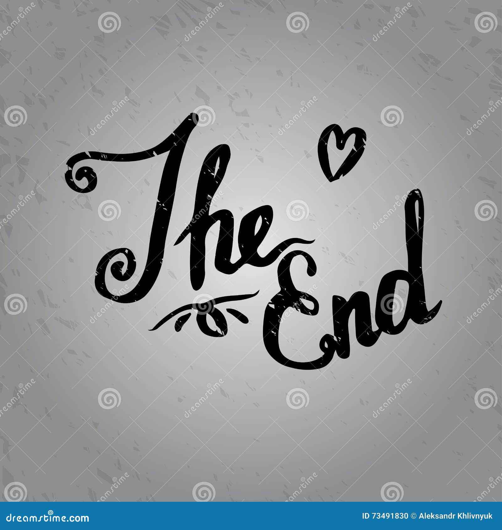 The End calligraphy stock illustration. Illustration of design - 73491830