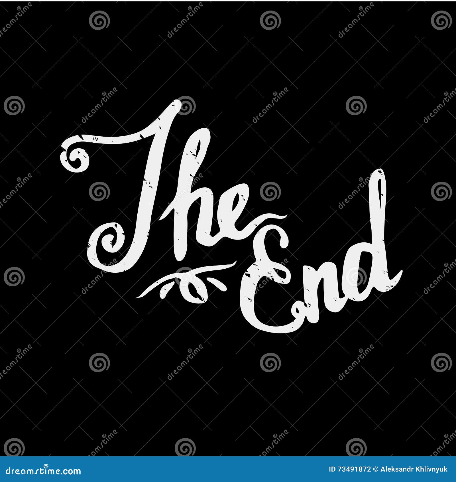 The End calligraphy stock illustration. Illustration of cartoon - 73491872