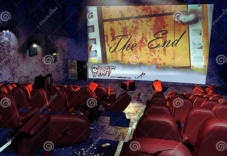 End of cinema stock illustration. Illustration of kill - 23624875