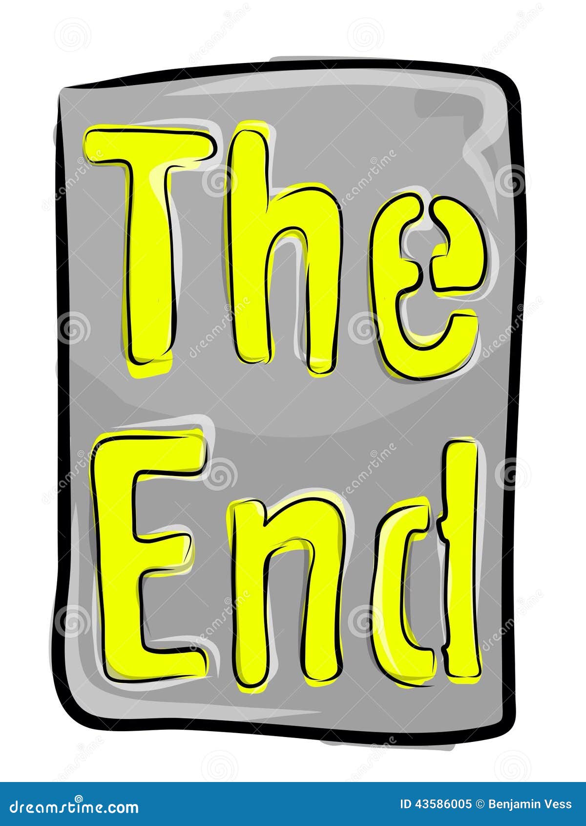 The End stock illustration. Illustration of yellow, letters - 43586005