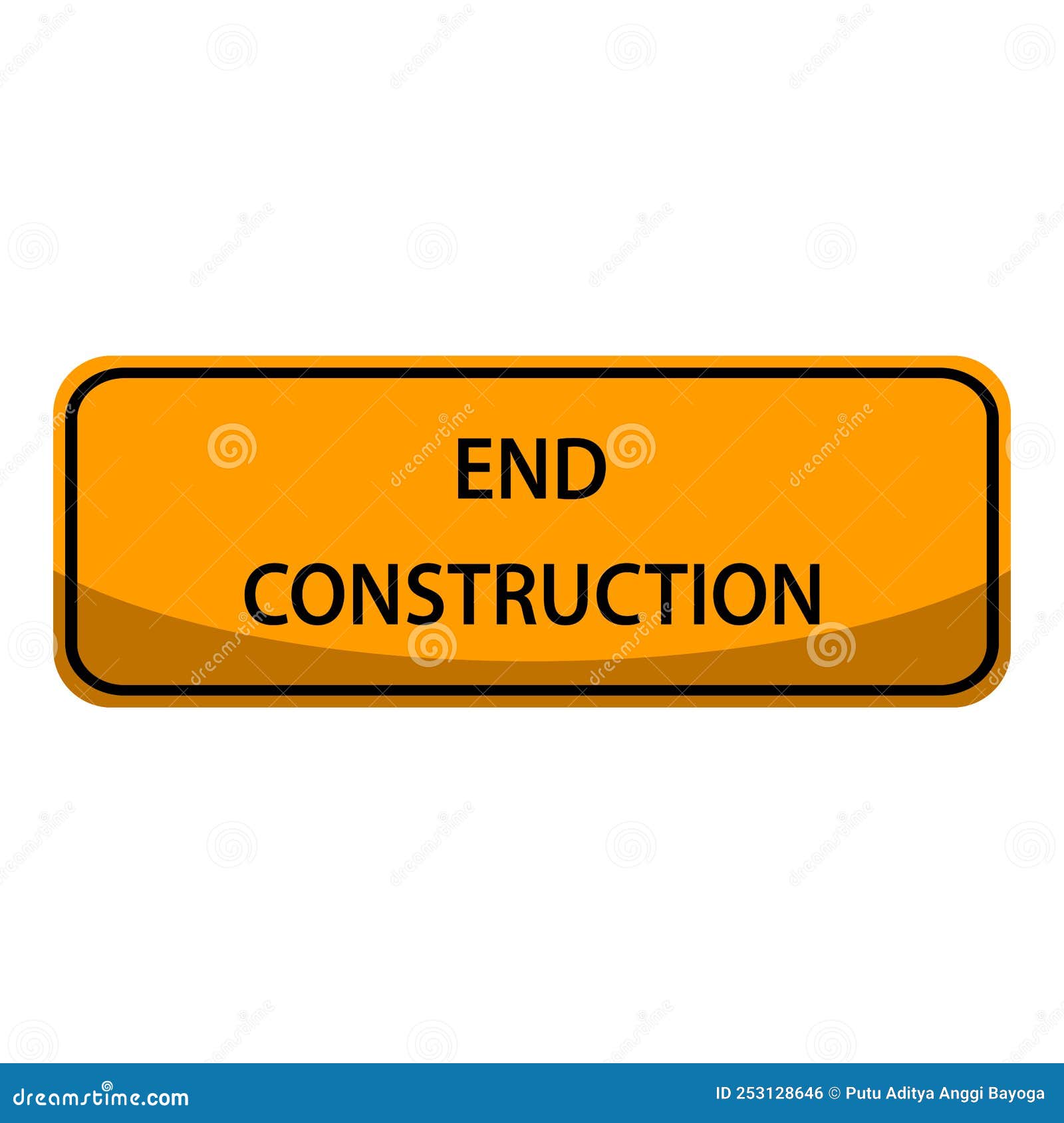 End Construction Sign stock vector. Illustration of unique - 253128646