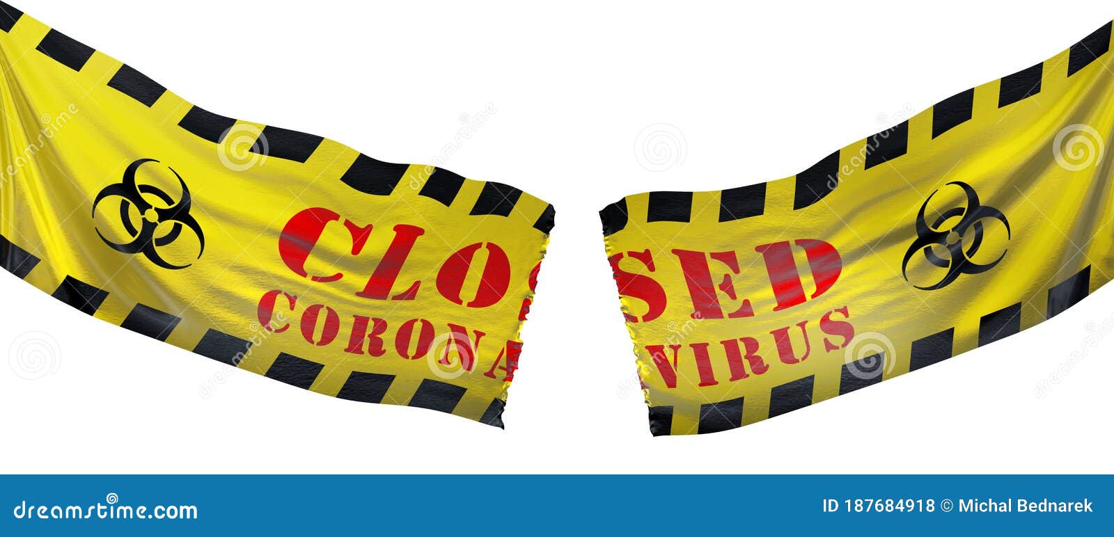 End of Coronavirus COVID-19 Economic Lockdown. Tearing Caution Tape ...