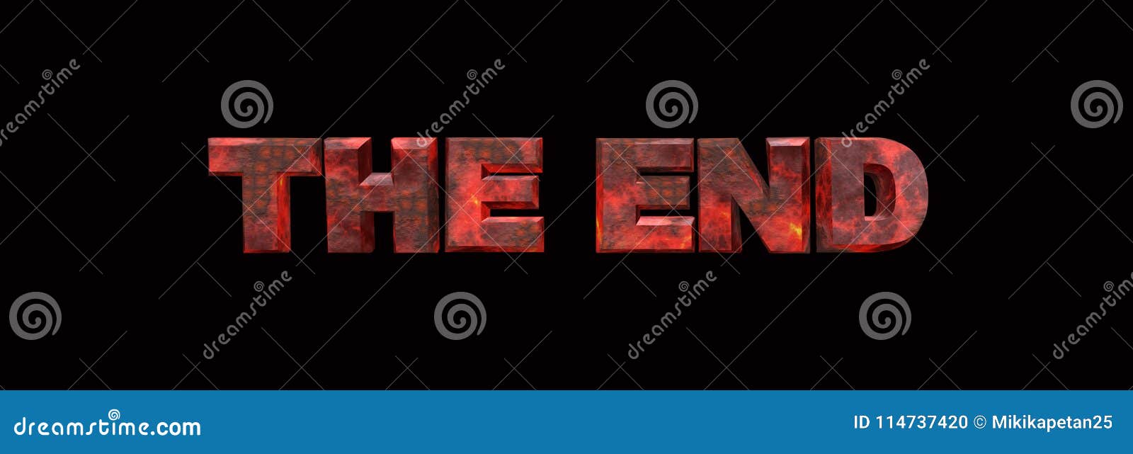 The end 3d rendering stock illustration. Illustration of fire - 114737420
