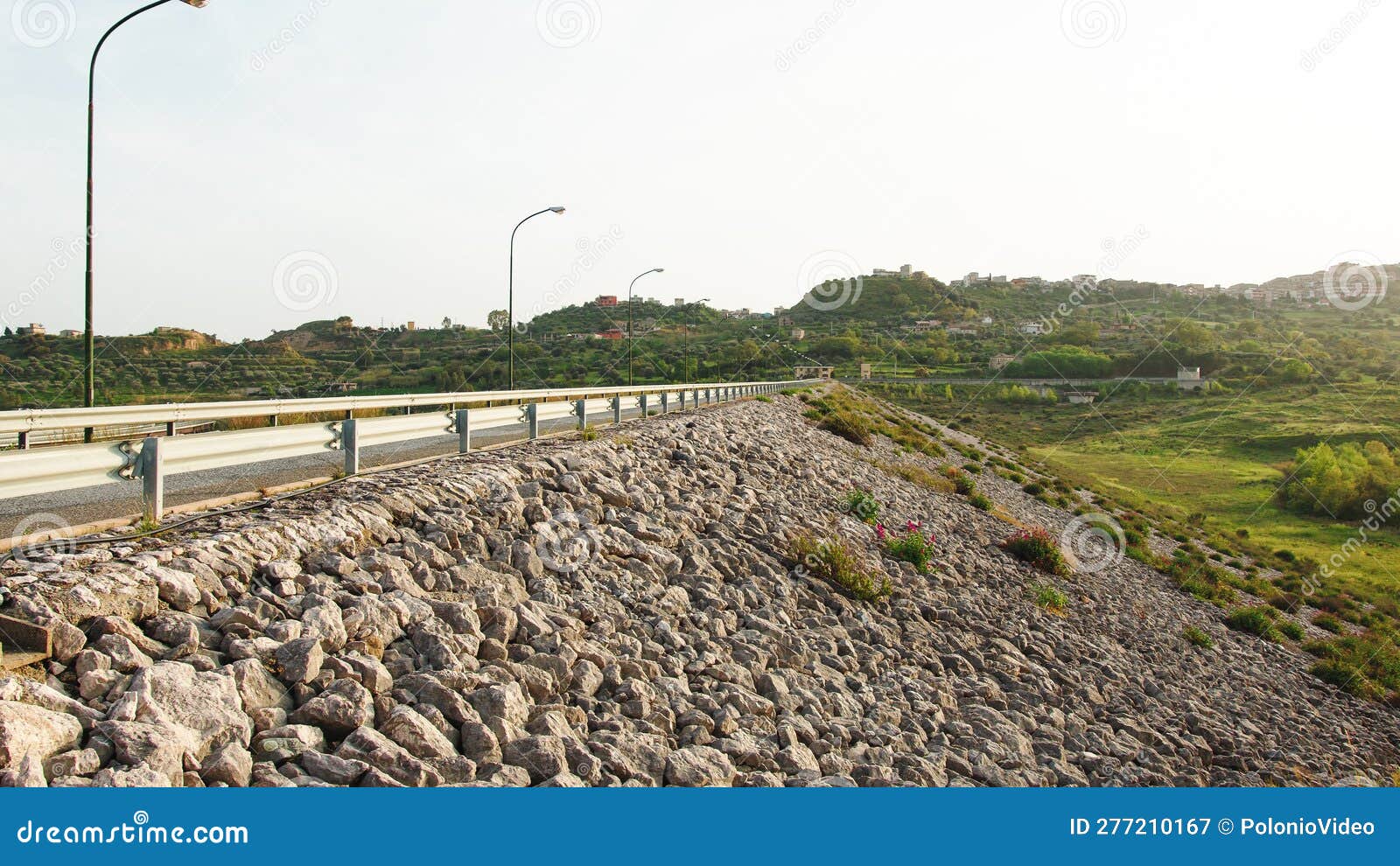 End of a Dam Next To a Highway Stock Image - Image of lake, pollution ...