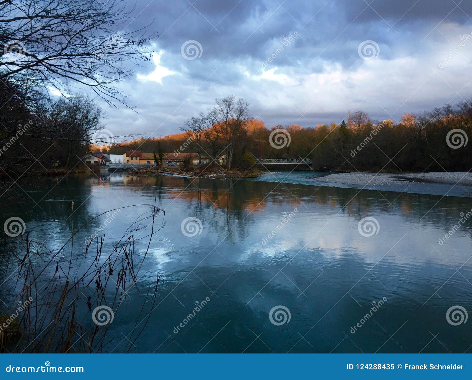 Blue Reflection of the Sky in the Waters of a River Stock Image - Image ...