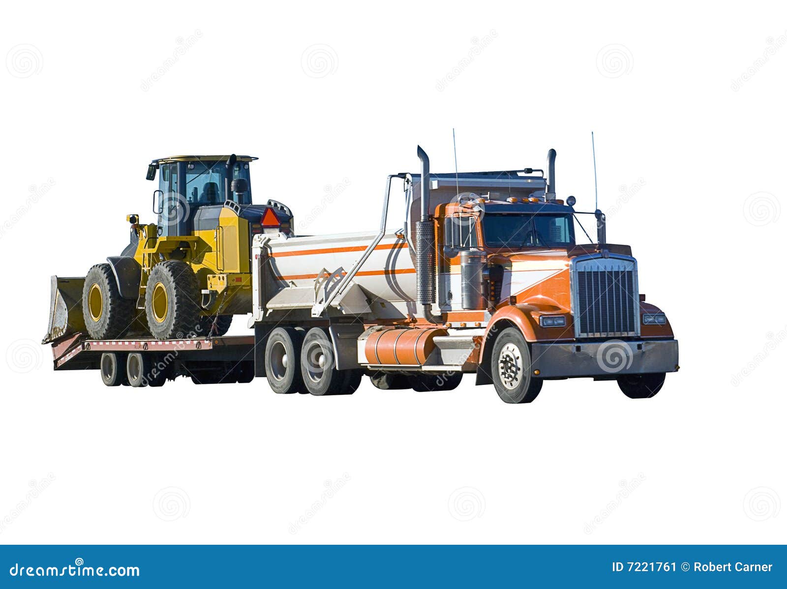 End Dump Truck and Loader Isolated Stock Image - Image of bucket, dump ...