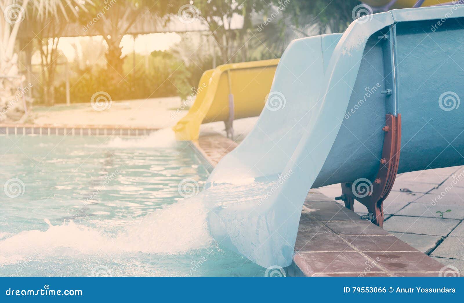 The End Exit of Water Slides Stock Photo - Image of green, vacation ...
