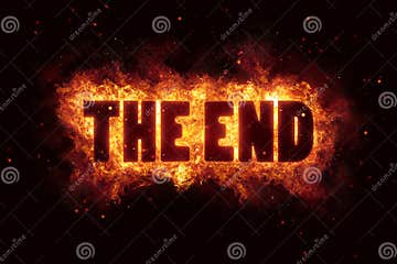 The End Film Fire Burn Flame Text is Explode Stock Illustration ...