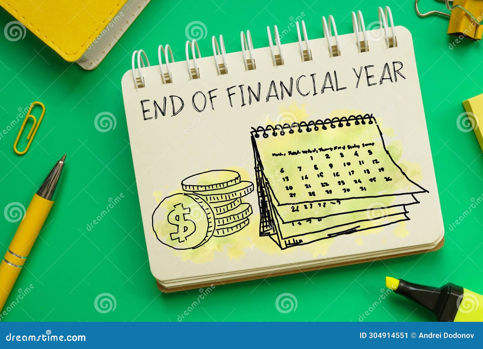 End of Financial Year is Shown Using the Text Stock Image - Image of ...