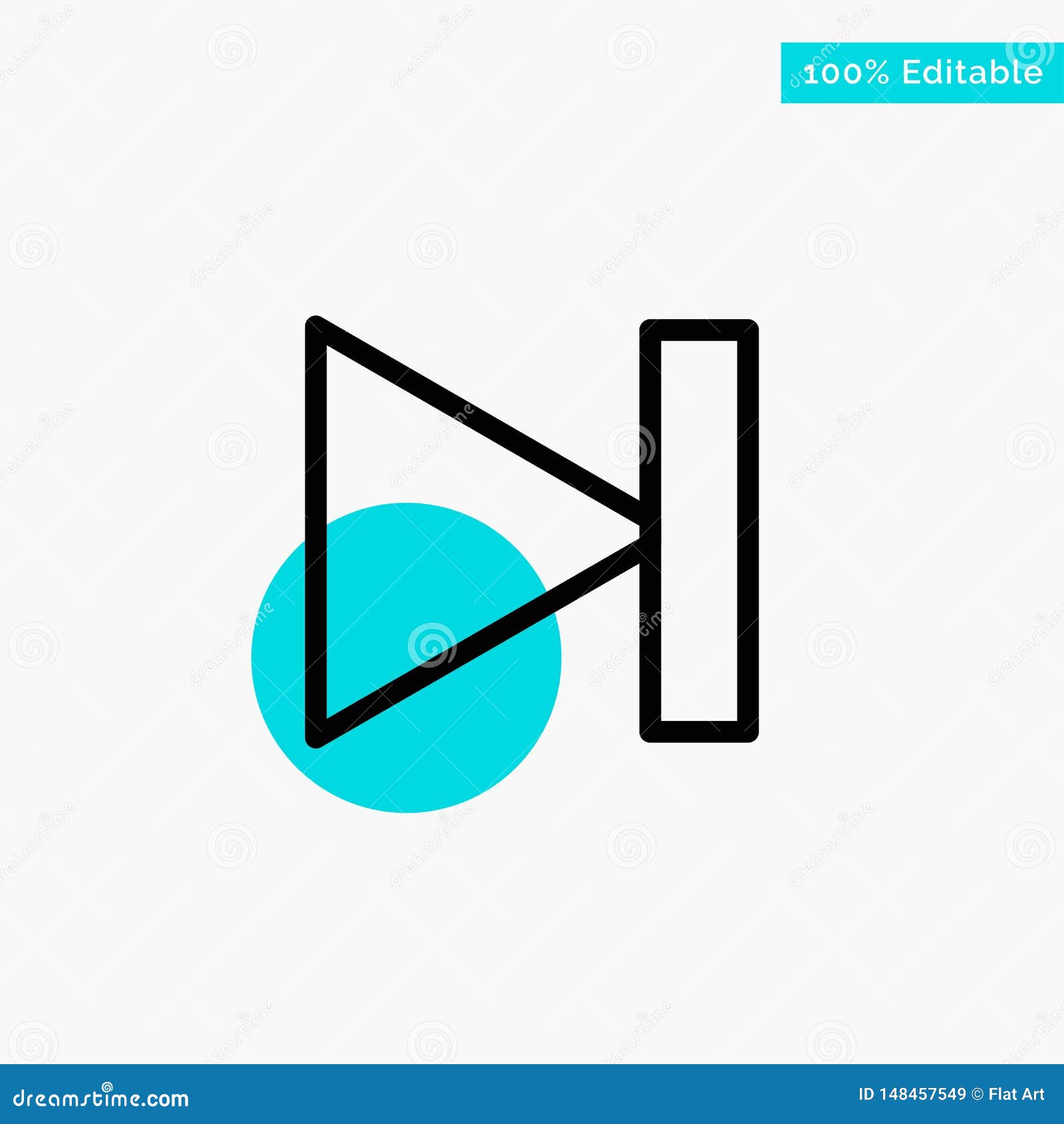 End, Forward, Last, Next Turquoise Highlight Circle Point Vector Icon ...