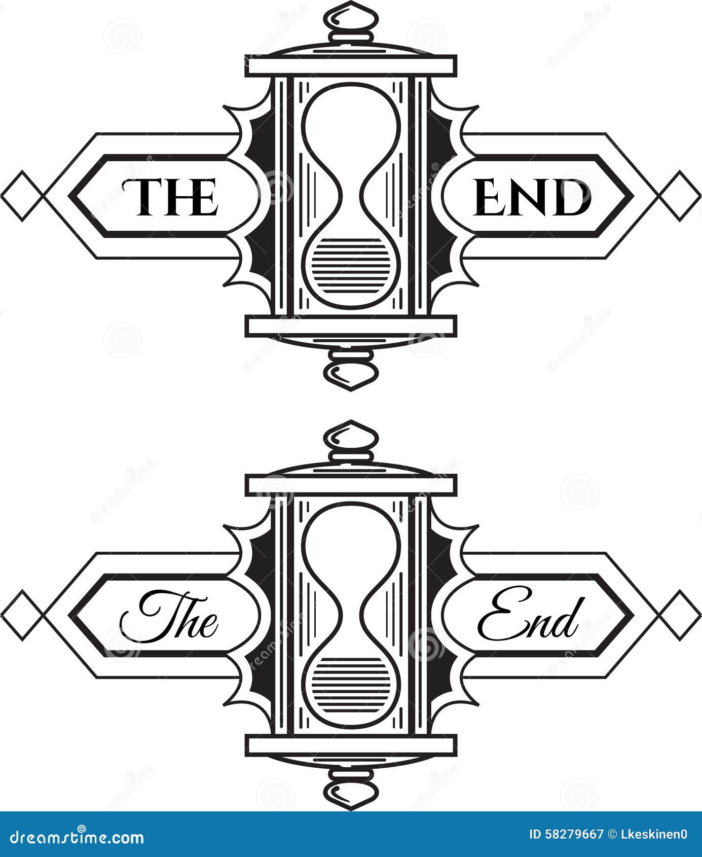 The end stock vector. Illustration of sand, filigree - 58279667