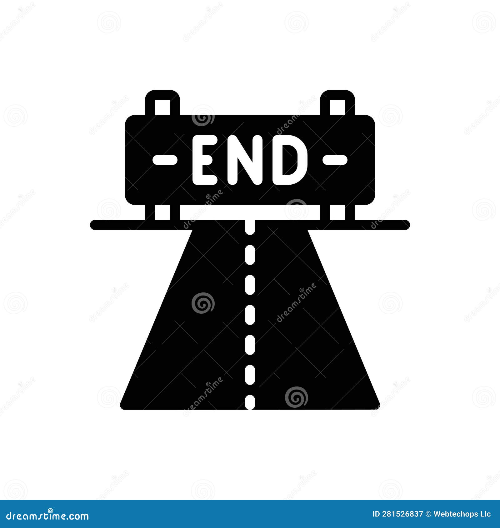 Black Solid Icon for End, Ending and Race Stock Vector - Illustration ...