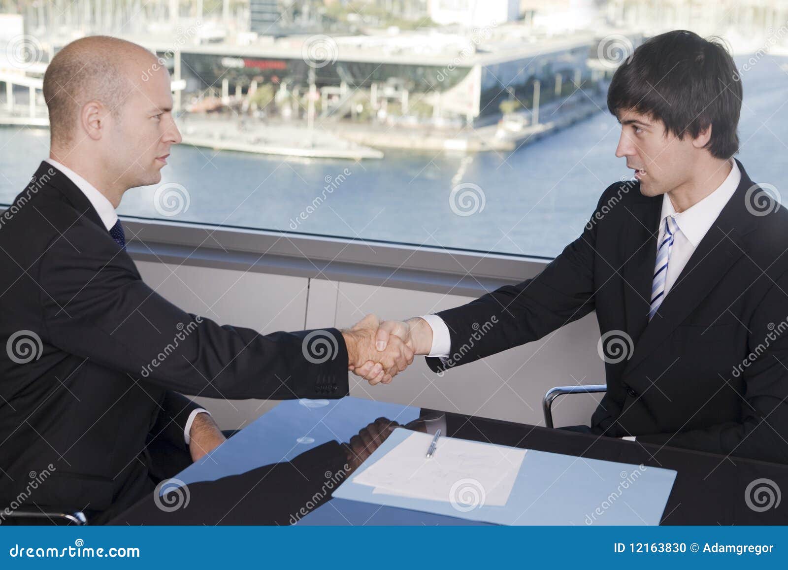 End of a Job Interview Two Businessmen Stock Photo - Image of hand ...
