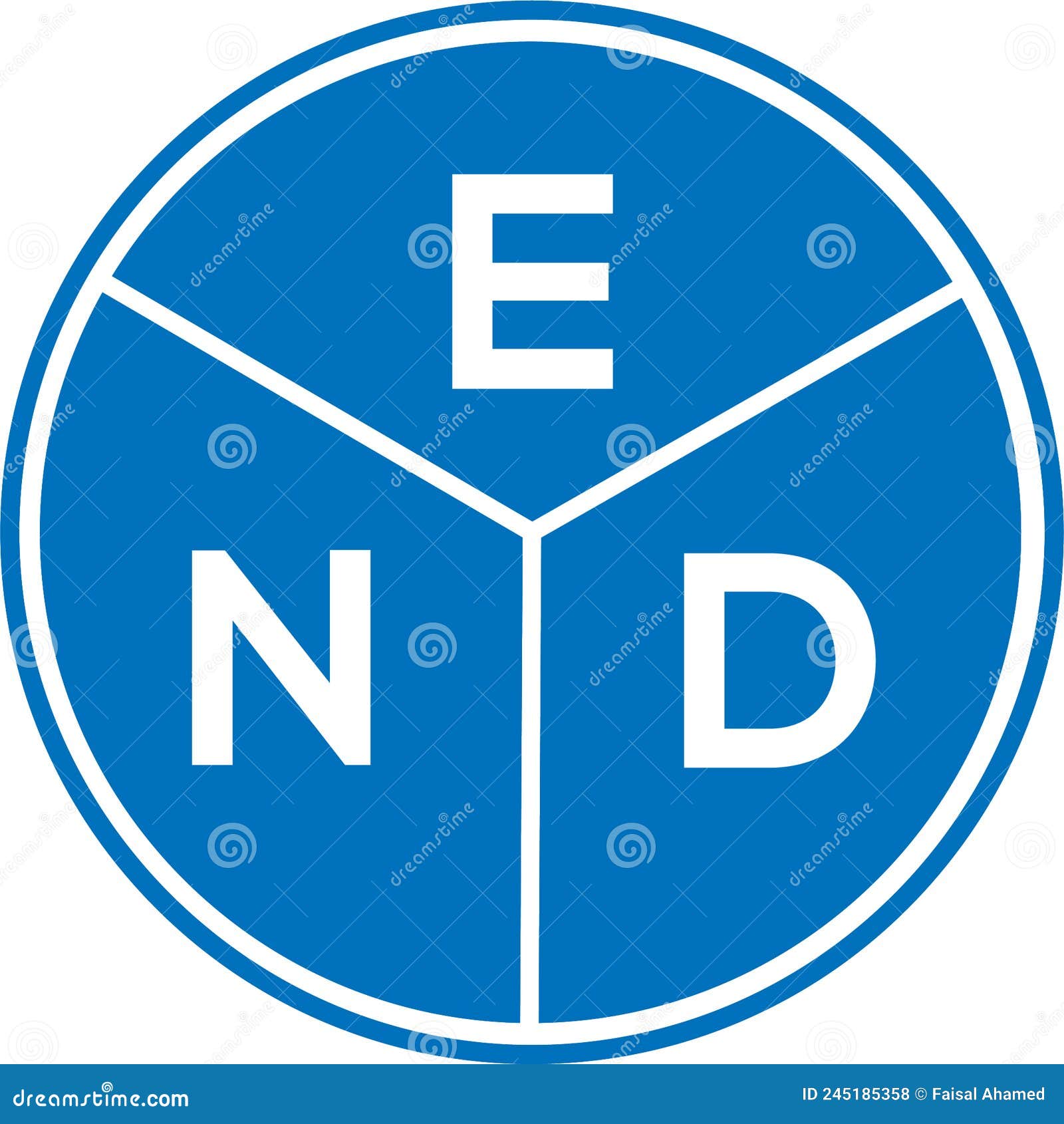 END Letter Logo Design on White Background. END Creative Circle Letter ...