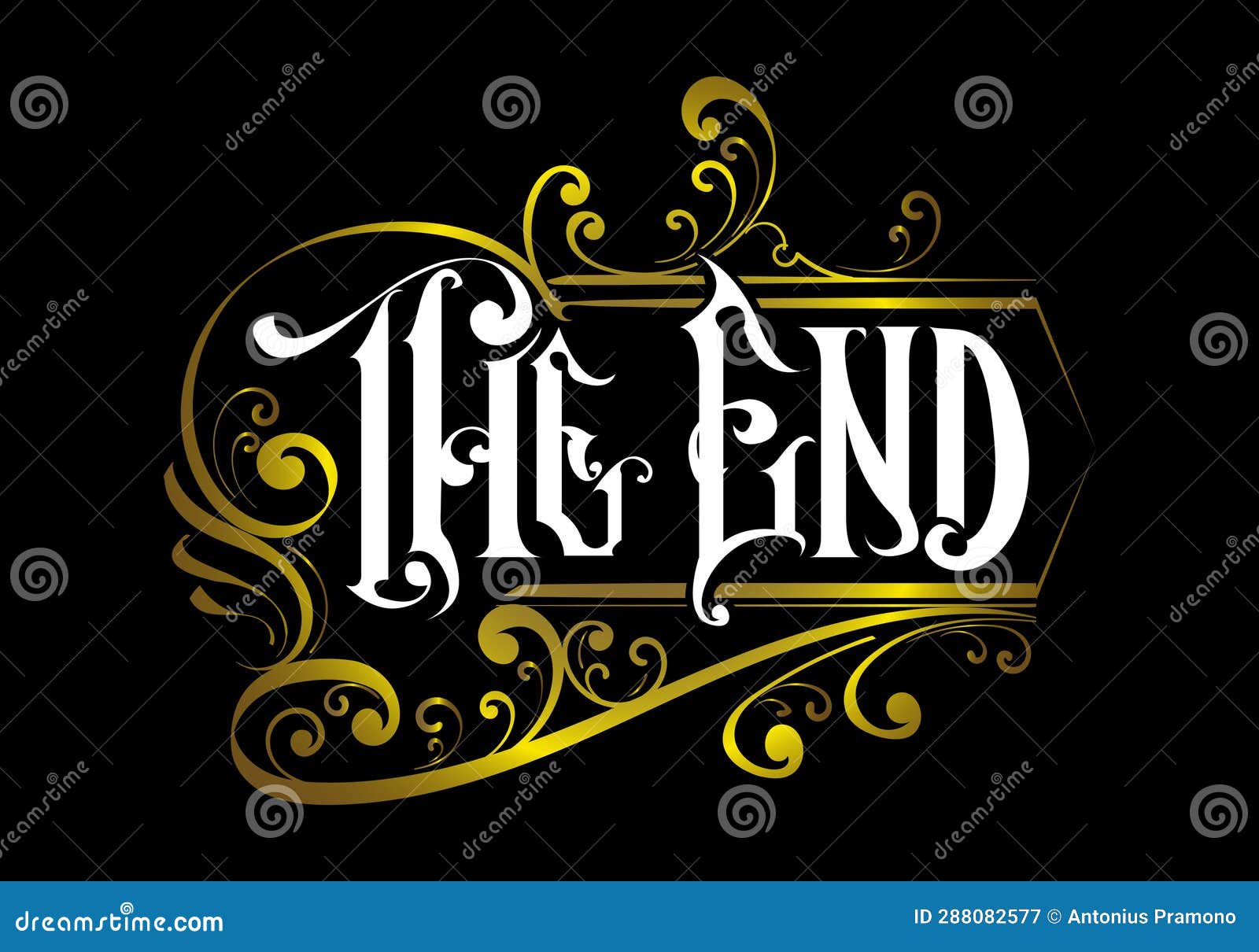 The END Lettering Custom Design Stock Illustration - Illustration of ...