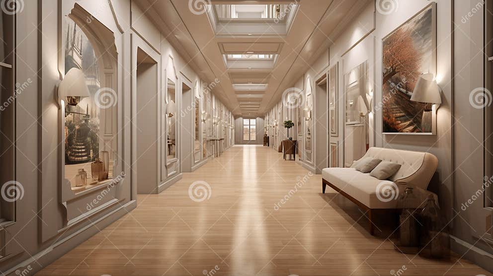 End of a Long Hallway Interior Design, Liminal Space, Hyper-realistic ...