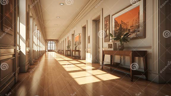 End of a Long Hallway Interior Design, Liminal Space, Hyper-realistic ...