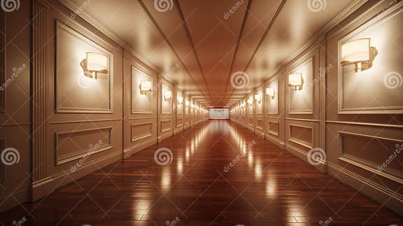 End of a Long Hallway Interior Design, Liminal Space, Hyper-realistic ...