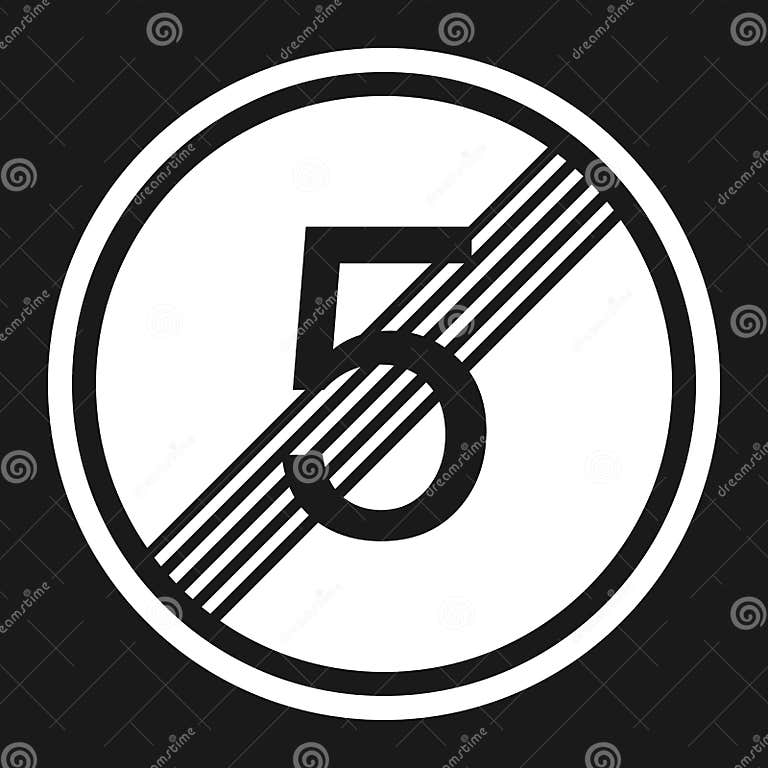 End Maximum Speed Limit 5 Sign Flat Icon Stock Vector - Illustration of ...