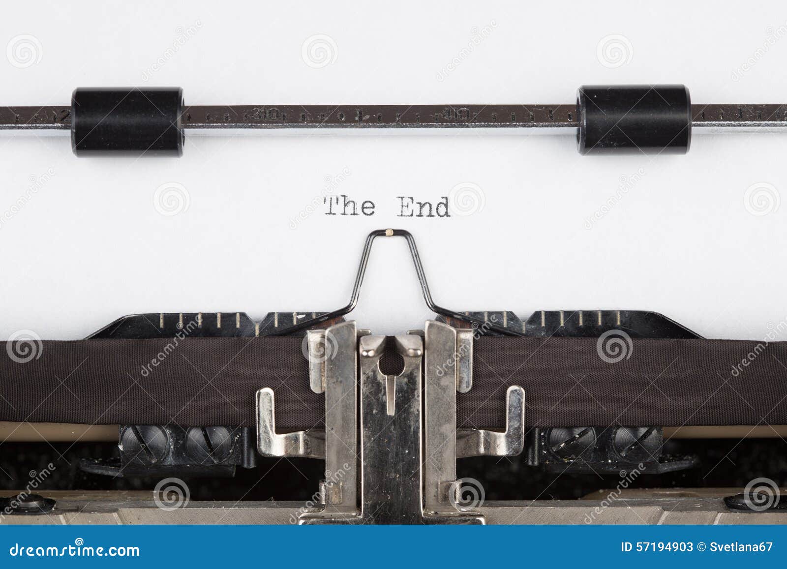 The End Message Printed on Typing Machine Stock Image - Image of ...