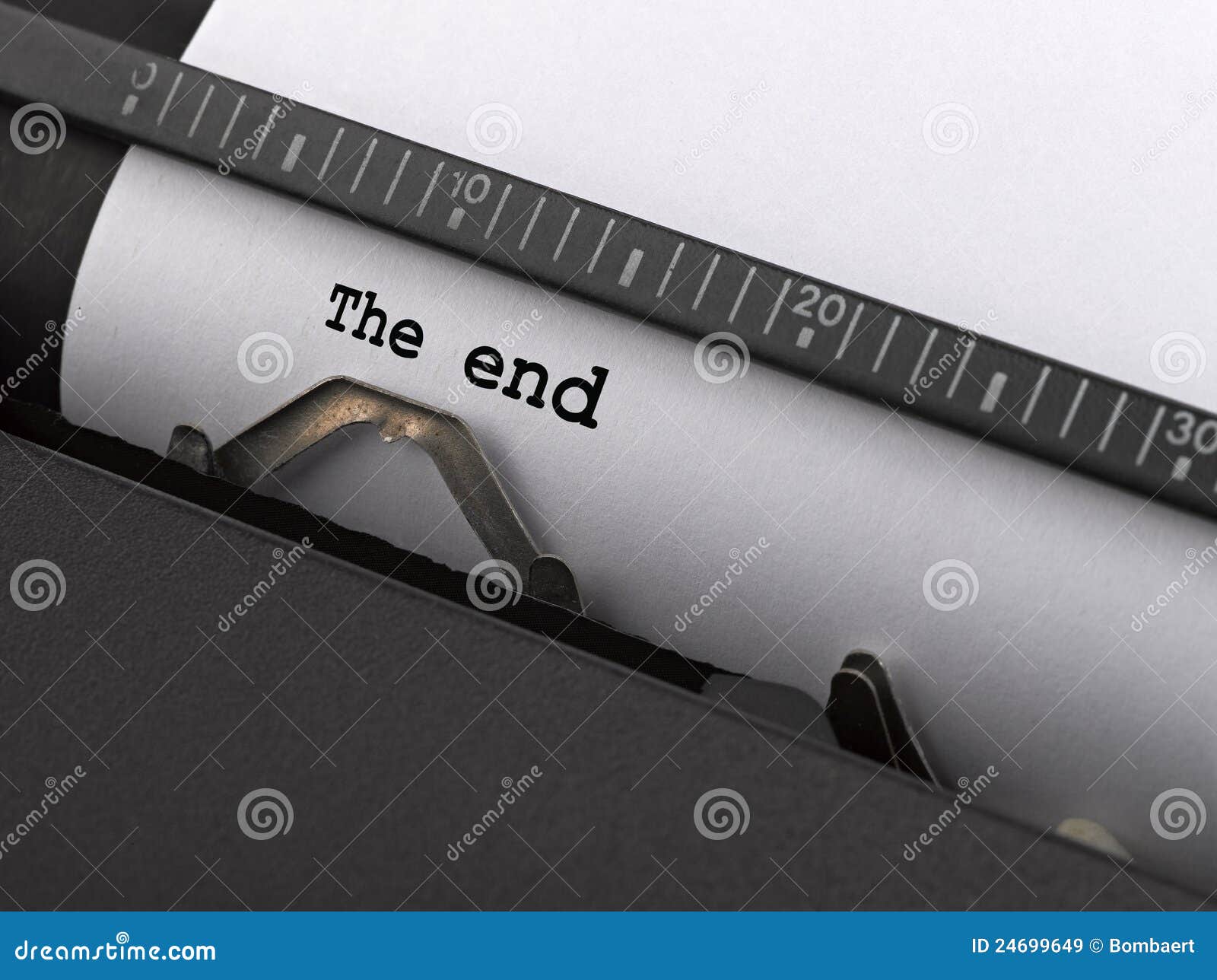 The End Message Typed by Vintage Typewriter Stock Image - Image of ...