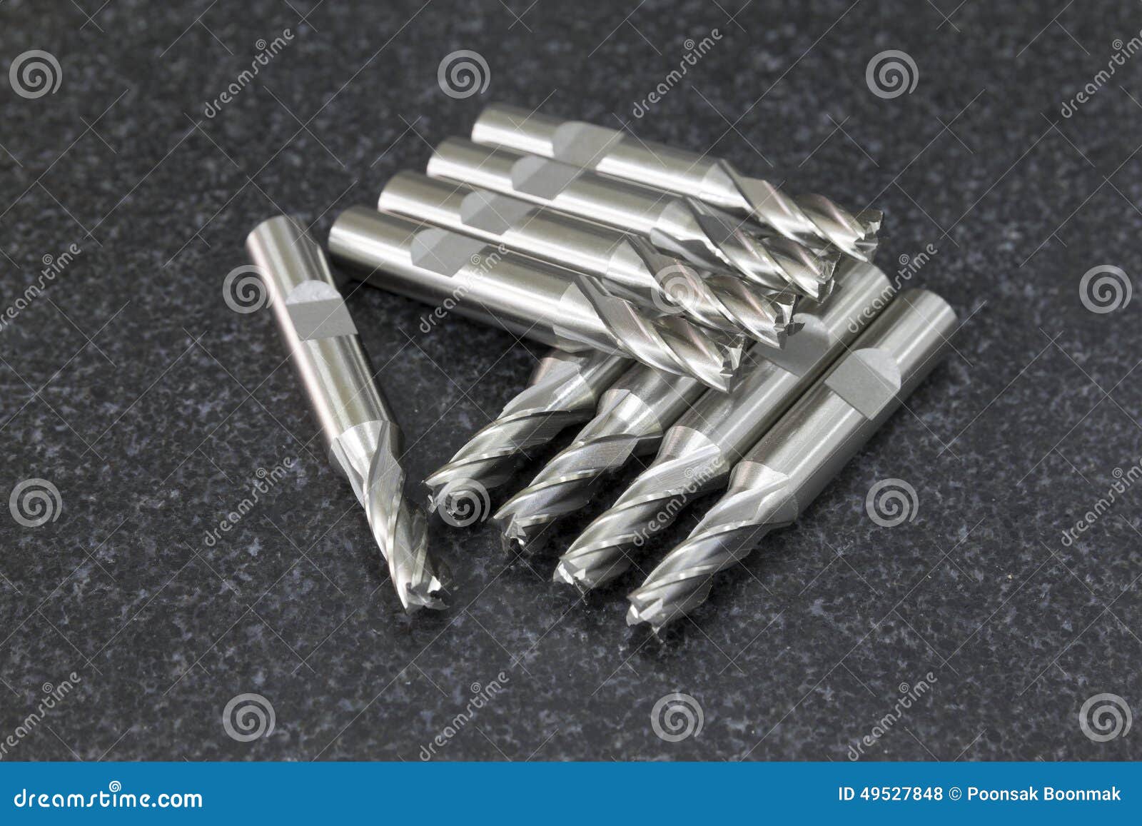 End Mill Tool CNC Array Stack Stock Photo - Image of power, granite ...
