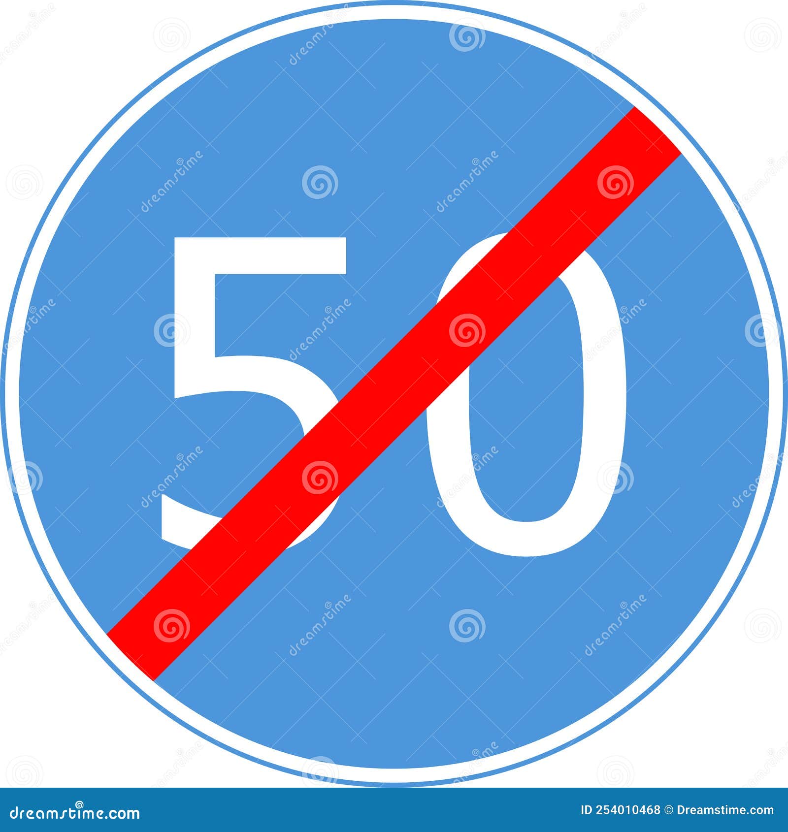 End of the Minimum Speed Limit Zone. Blue Circle Stock Vector ...