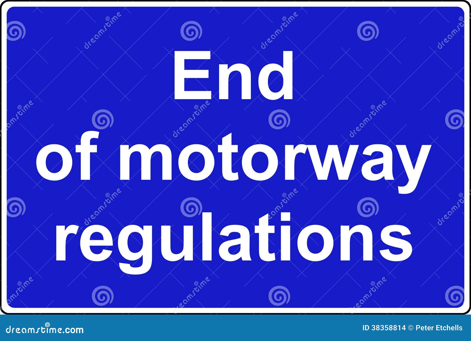 End of Motorway Regulations Sign Stock Vector - Illustration of care ...
