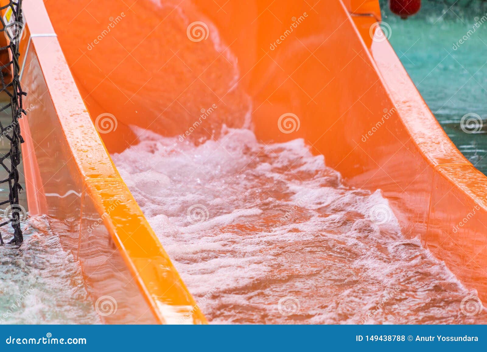 The End of an Orange Water Slide Stock Photo - Image of park, swimsuit ...