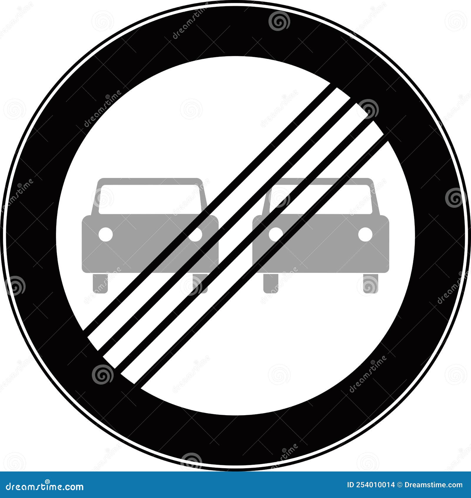 The End of the Overtaking Prohibition Zone. Vector Image Stock Vector ...