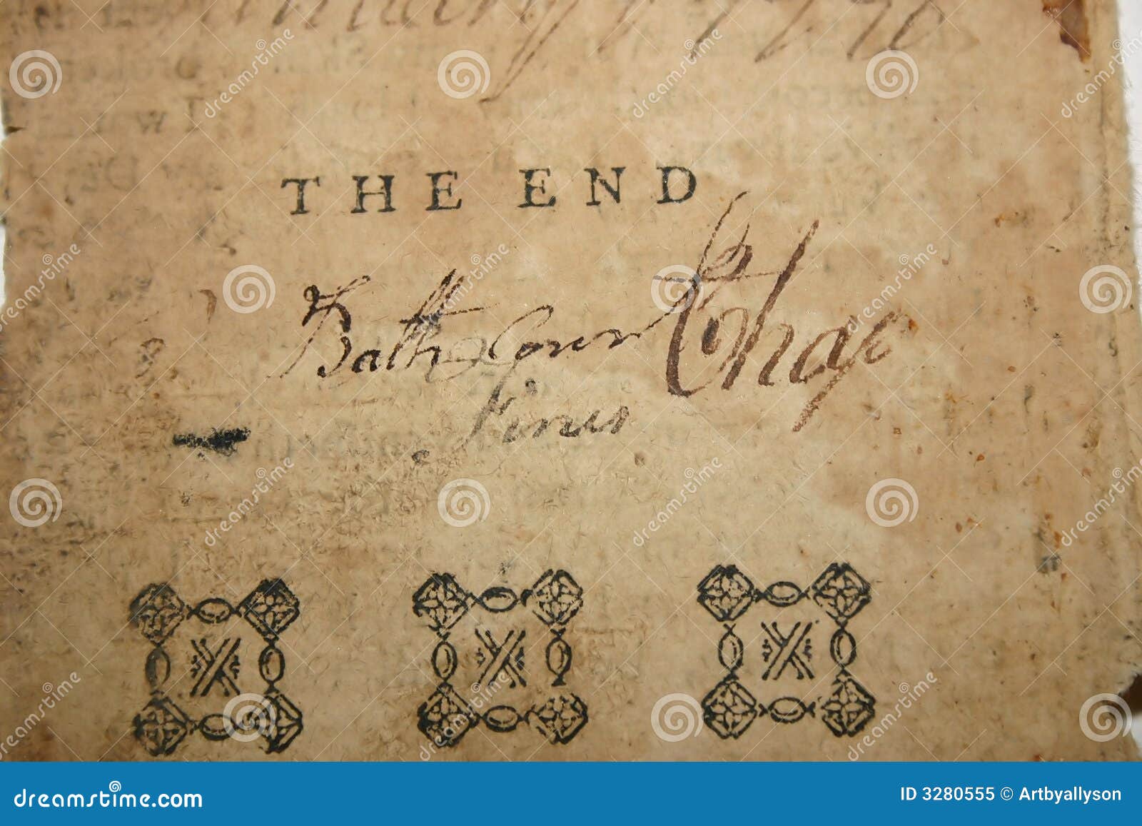 The End Page stock image. Image of quill, knight, paper - 3280555