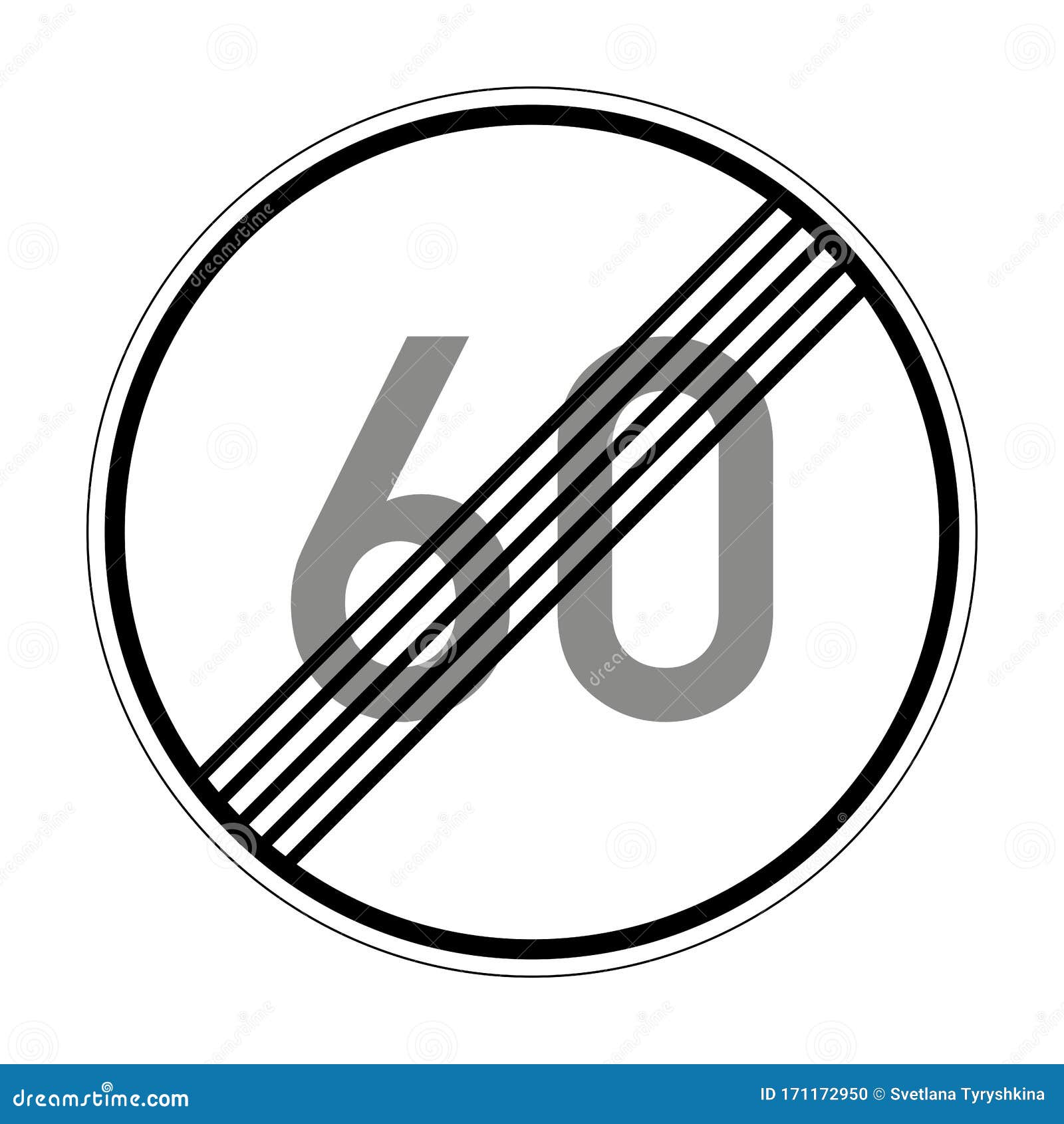 278 End of Permitted Speed German Road Sign Stock Vector - Illustration ...