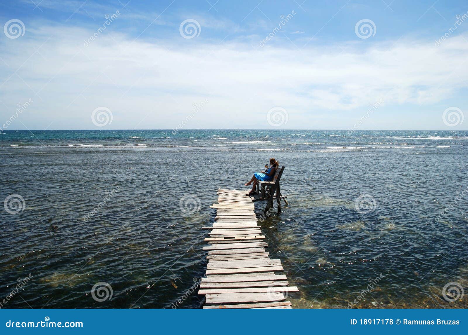 At the End of the Pier stock photo. Image of caribbean - 18917178