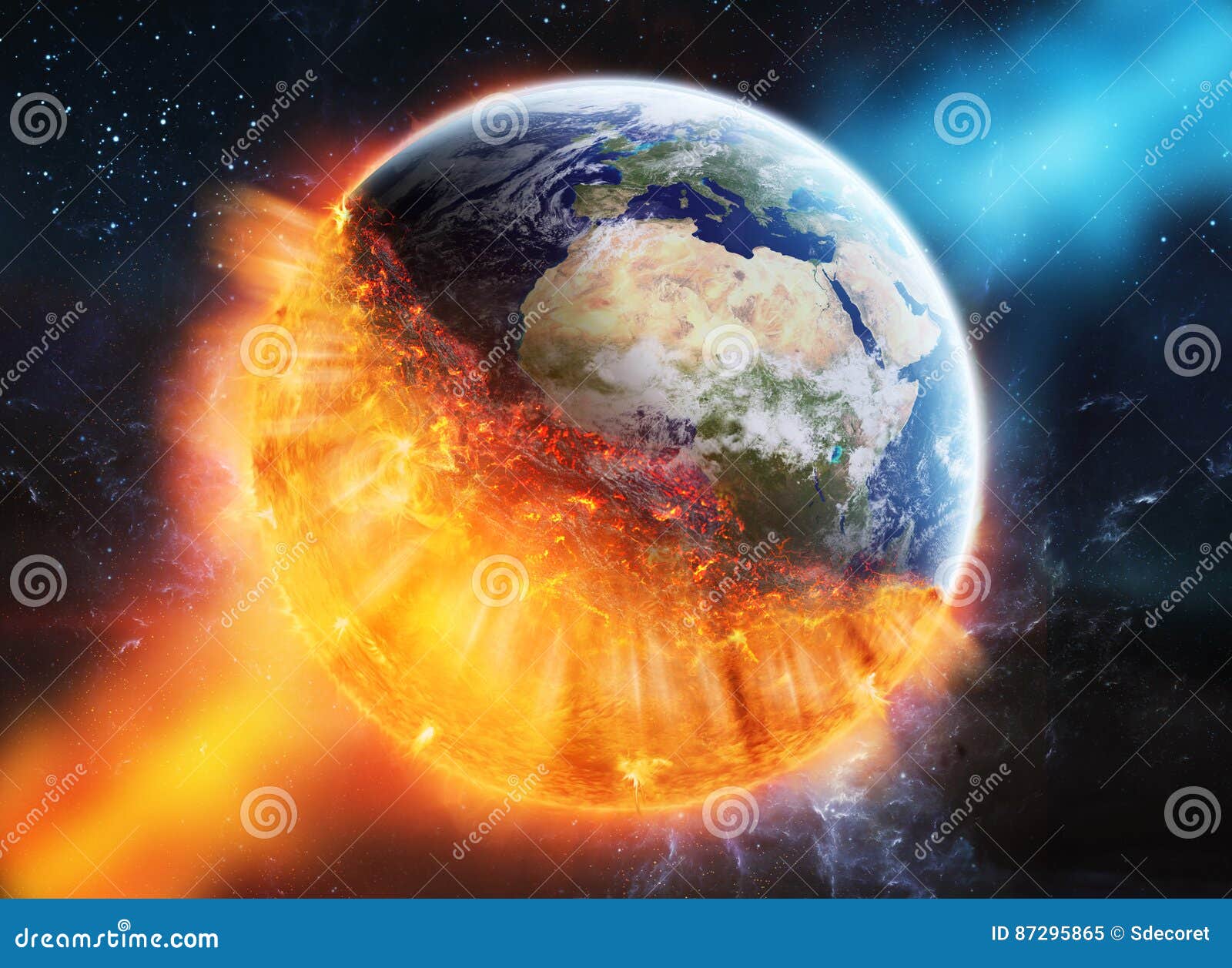 The end of planet Earth stock illustration. Illustration of disaster ...